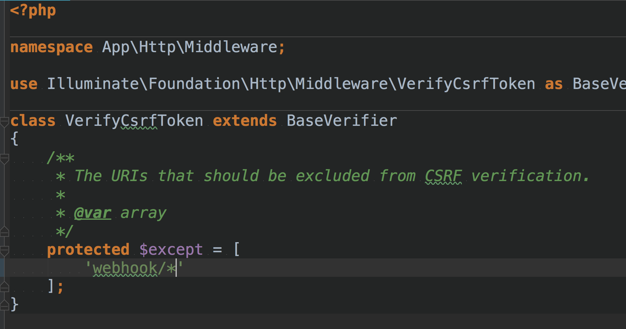 特定のルートをCSRFトークンチェックを除外する - Larapet